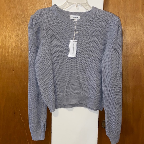 No Comment NY-LA | Sweaters | Nwt No Comment Nyla Puffy Sleeve Sweater ...